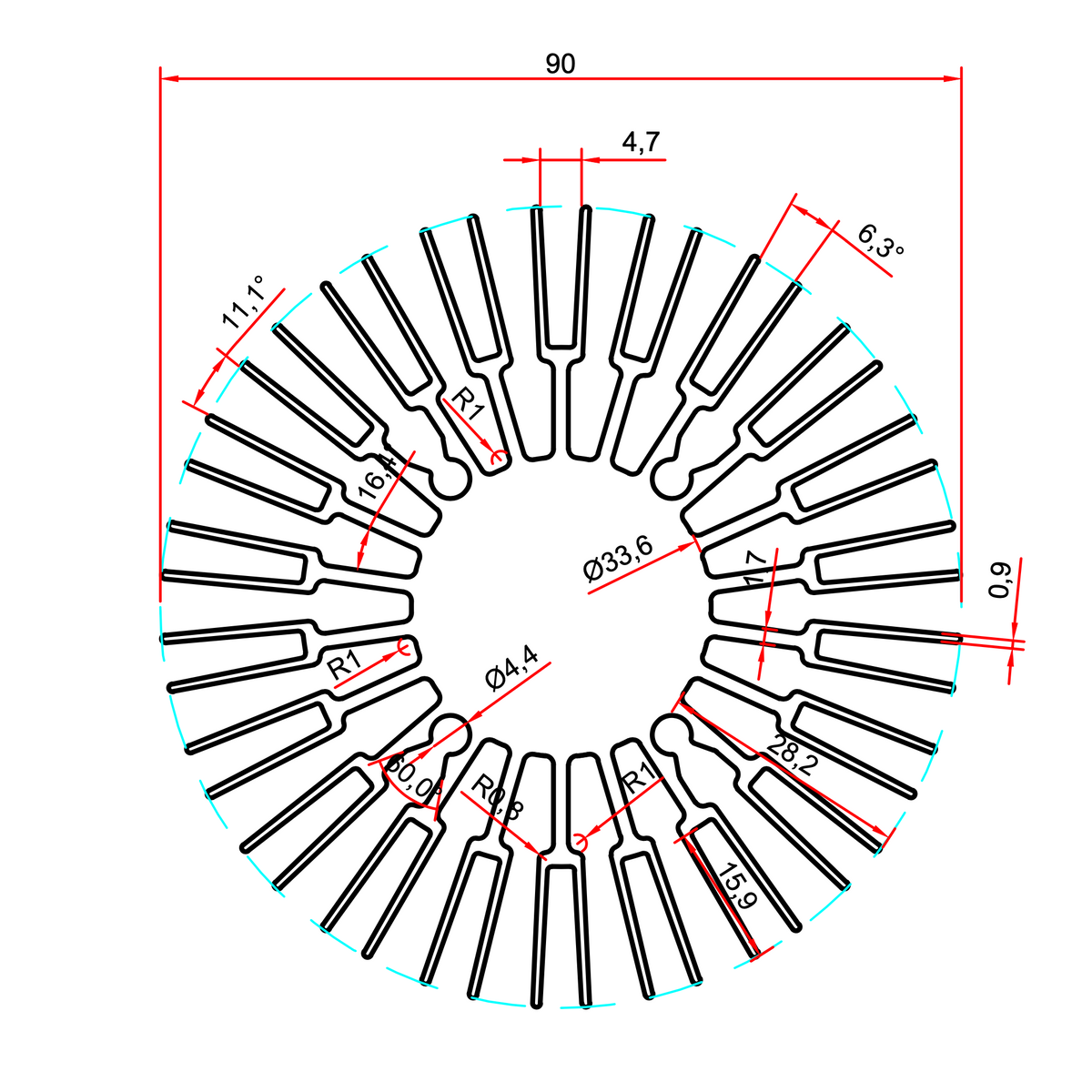 Round Heatsink for LED - Diameter ⌀90mm / ⌀3.54" – HEATSINKONLINE